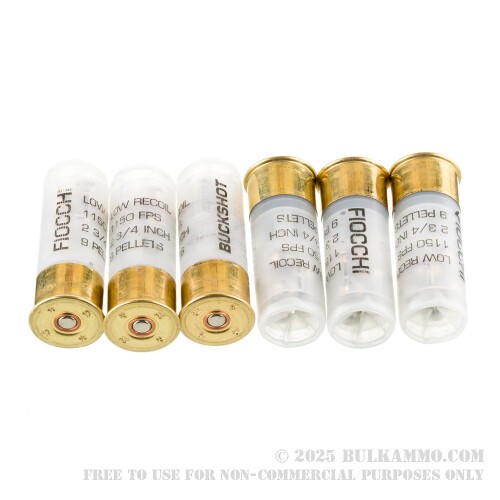 250 Rounds of Bulk 12ga Ammo by Fiocchi - #1 Buck