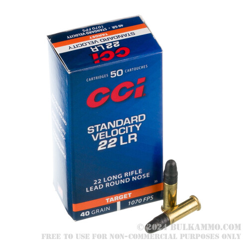 500 Rounds of Bulk .22 LR Ammo by CCI - 40gr LRN