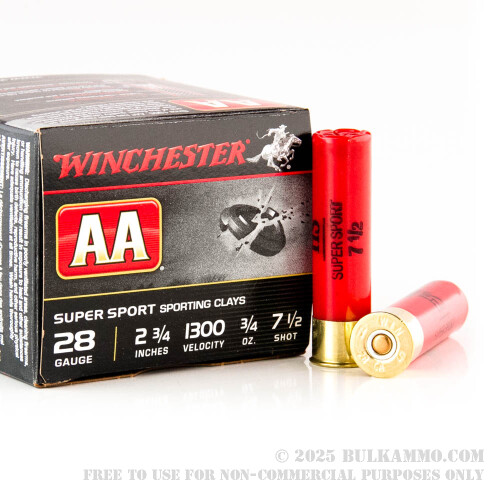 250 Rounds of Bulk 28ga Ammo by Winchester - 3/4 ounce #7 1/2 shot