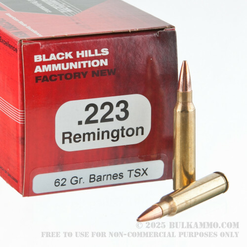 50 Rounds of Bulk .223 Ammo by Black Hills Ammunition - 62gr TSX