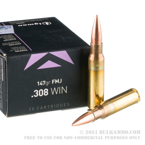 1000 Rounds of Bulk .308 Win Ammo by Igman - 147gr FMJ