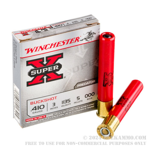 5 Rounds of Bulk .410 Ammo by Winchester - 000 Buck