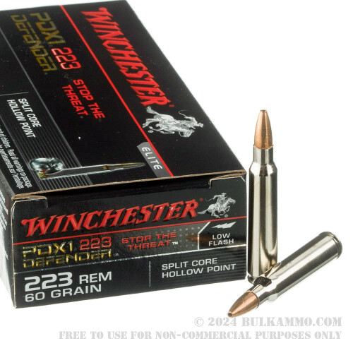 20 Rounds of Bulk .223 Ammo by Winchester PDX-1 - 60gr JHP