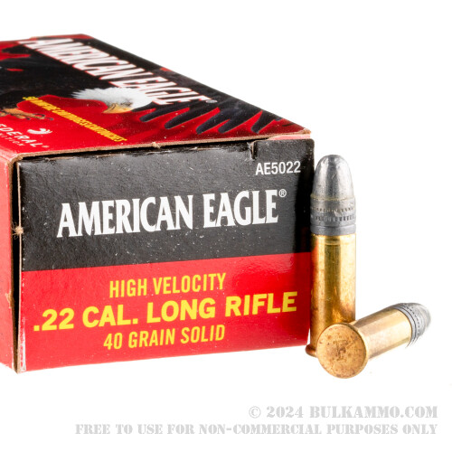 500 Rounds of Bulk .22 LR Ammo by Federal American Eagle - 40gr LRN
