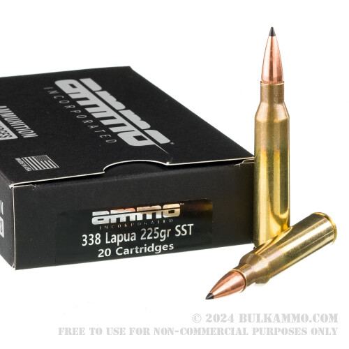 20 Rounds of Bulk .338 Lapua Magnum Ammo by Ammo Inc. - 225gr SST
