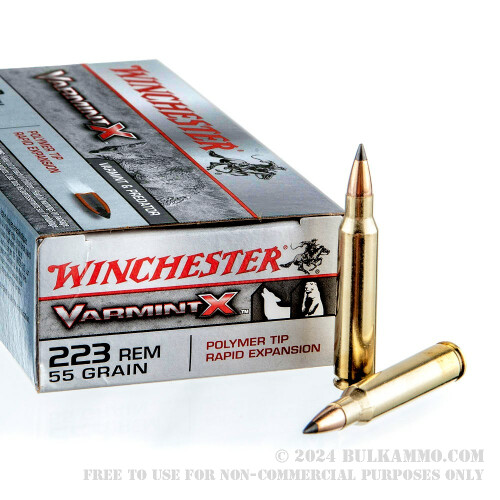 20 Rounds of Bulk .223 Ammo by Winchester - 55gr Polymer Tipped