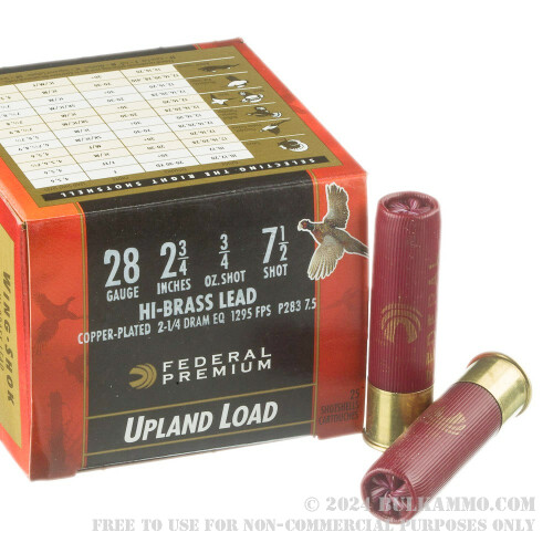 25 Rounds of Bulk 28ga Ammo by Federal Wing-Shok High Velocity - 2-3/4 ...