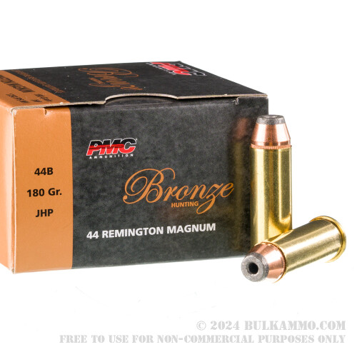 500 Rounds of Bulk .44 Mag Ammo by PMC Bronze - 180gr JHP