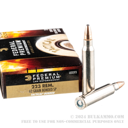20 Rounds of Bulk .223 Ammo by Federal - 62gr SP