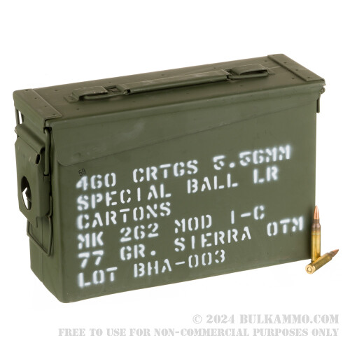460 Rounds of Bulk 5.56x45 Ammo by Black Hills Ammunition in Ammo Can ...