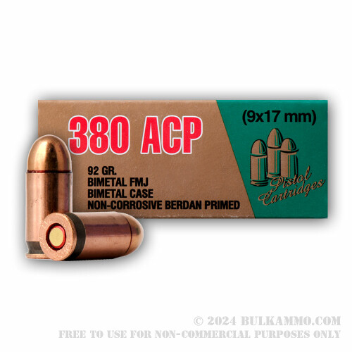 1680 Rounds of Bulk .380 ACP Ammo by LVE - 92gr FMJ